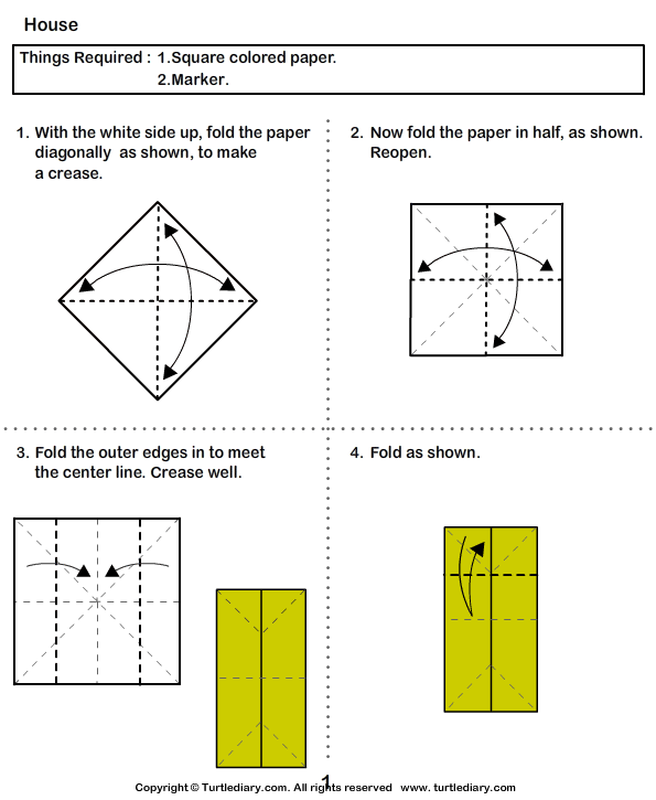 Paper Folding Activities for Kids | House Origami For Kids