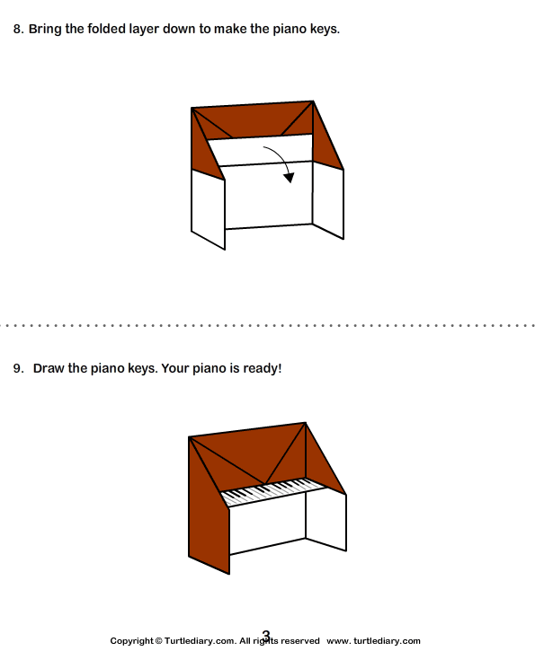 Free Piano Origami For Kids | Piano Craft Activities for Kids