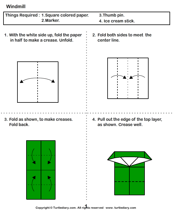 Windmill Origami For Kids | Make a Paper Windmill