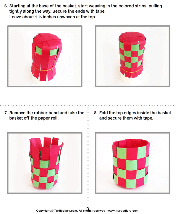 Weaving Paper Basket | Turtle Diary Craft