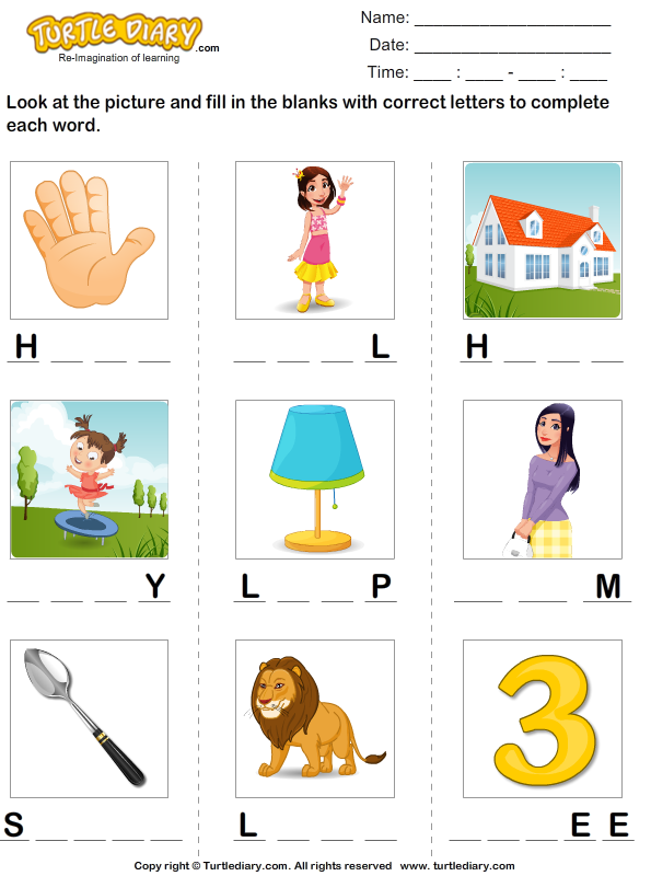 Complete The Words With Missing Letters Turtle Diary Worksheet Complete The Words With Missing Letters Turtle Diary Worksheet