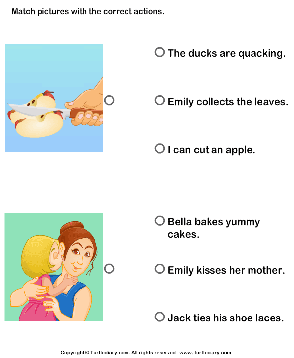 Pictures And Sentences With Action Verbs Turtle Diary Worksheet Pictures And Sentences With Action Verbs Turtle Diary Worksheet