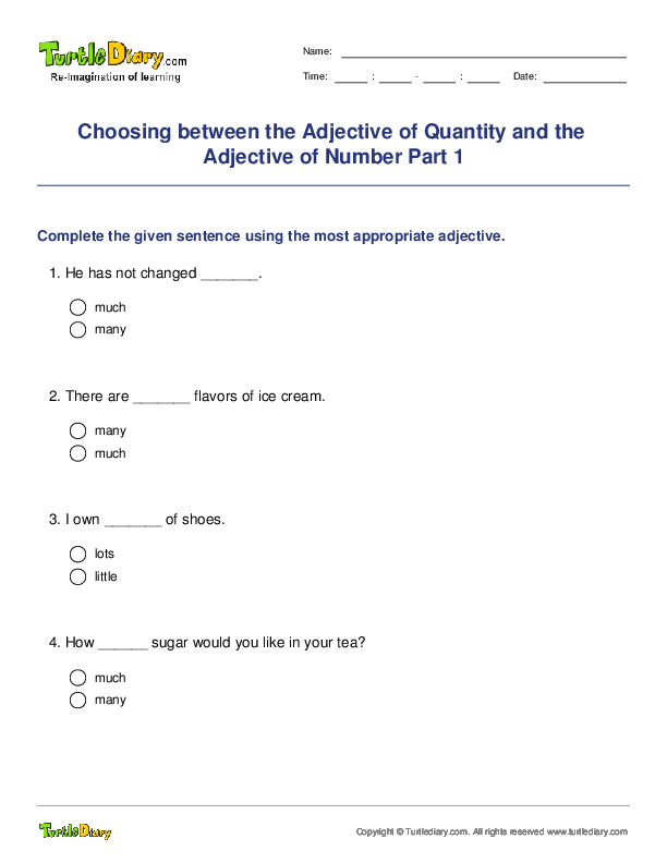 Choosing Between The Adjective Of Quantity And The Adjective Of Number Choosing Between The Adjective Of Quantity And The Adjective Of Number